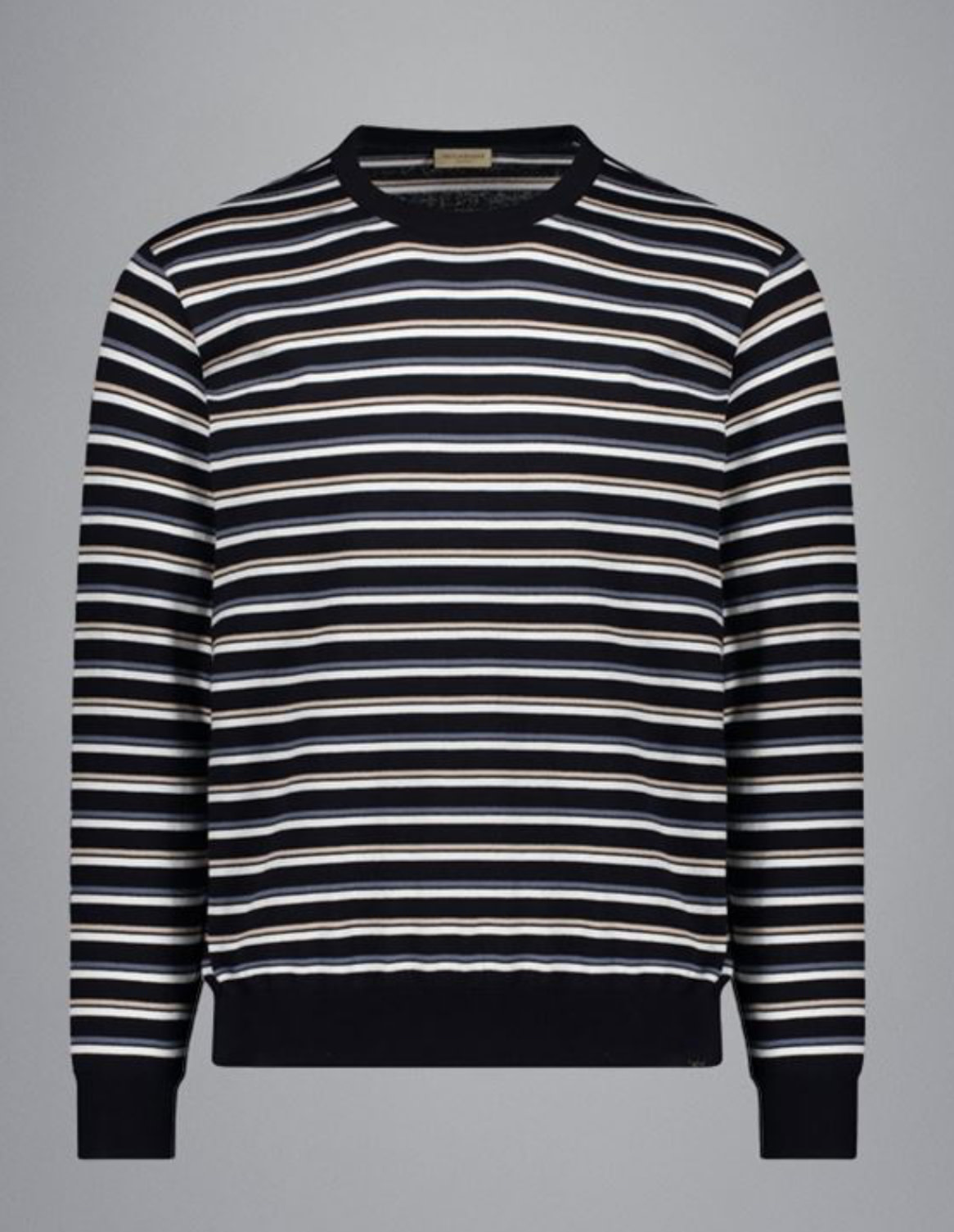 Navy with Tight Stripes Sweater - Benjamin's Menswear Navy with Tight Stripes Sweater - Benjamin's Menswear