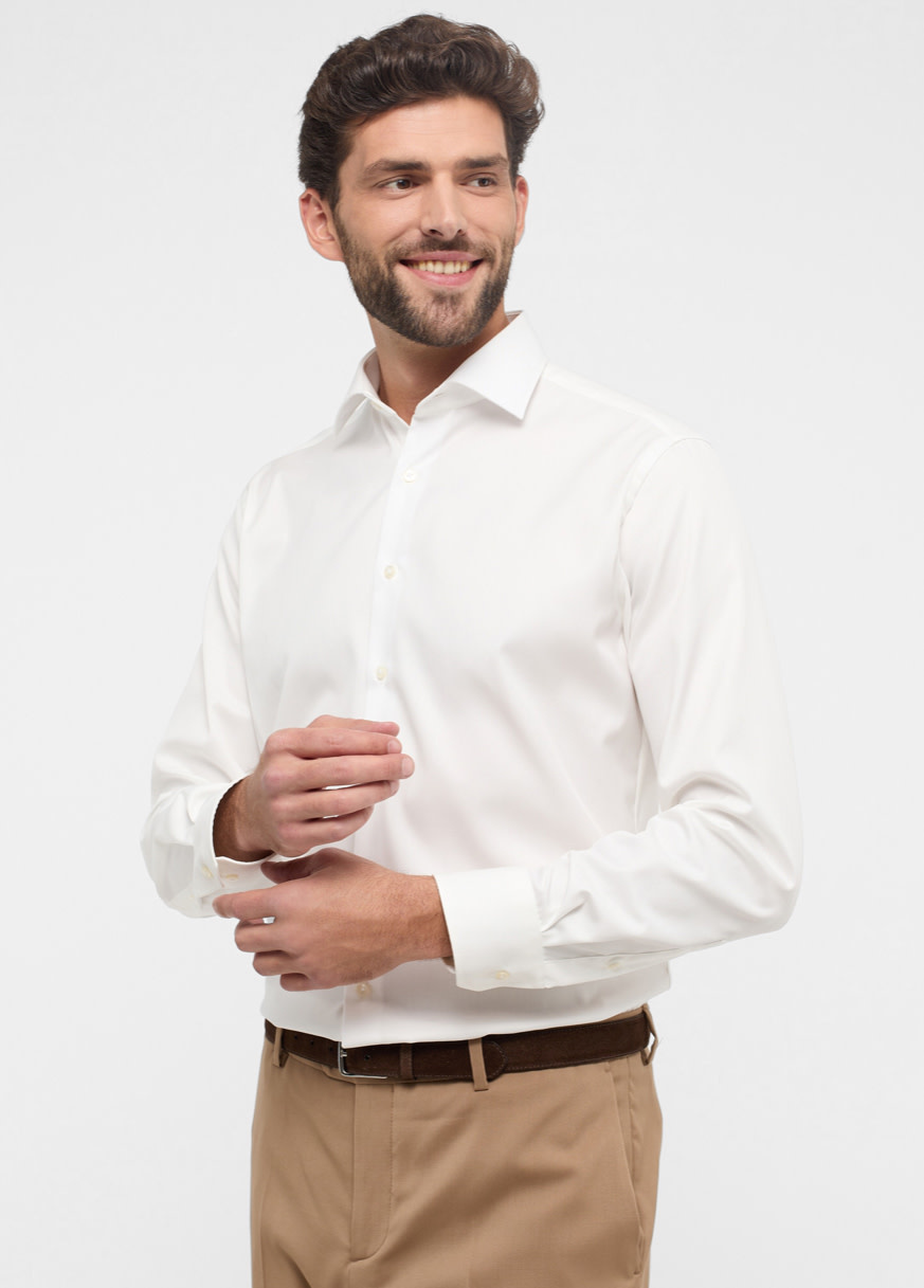 Modern Fit Off White Dress Shirt - Benjamin's Menswear