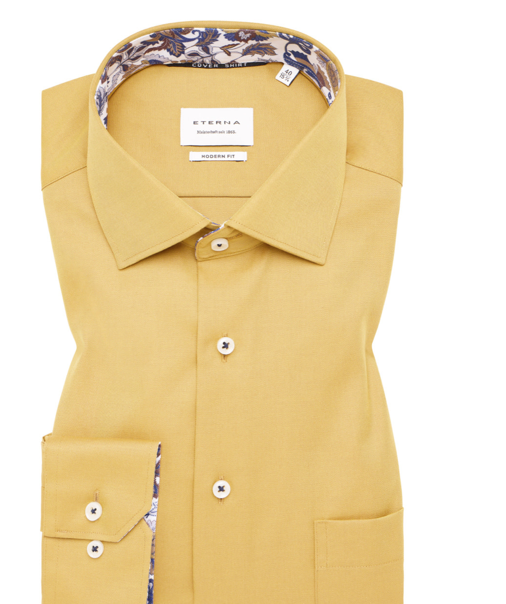 Modern Fit Mustard W/Trim Dress Shirt - Benjamin's Menswear