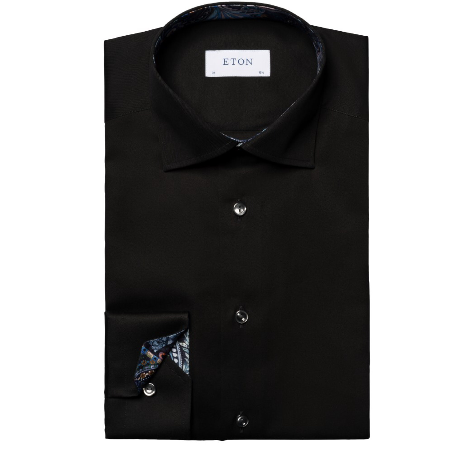 Slim Fit Black Signature Shirt with Trim - Benjamin's Menswear