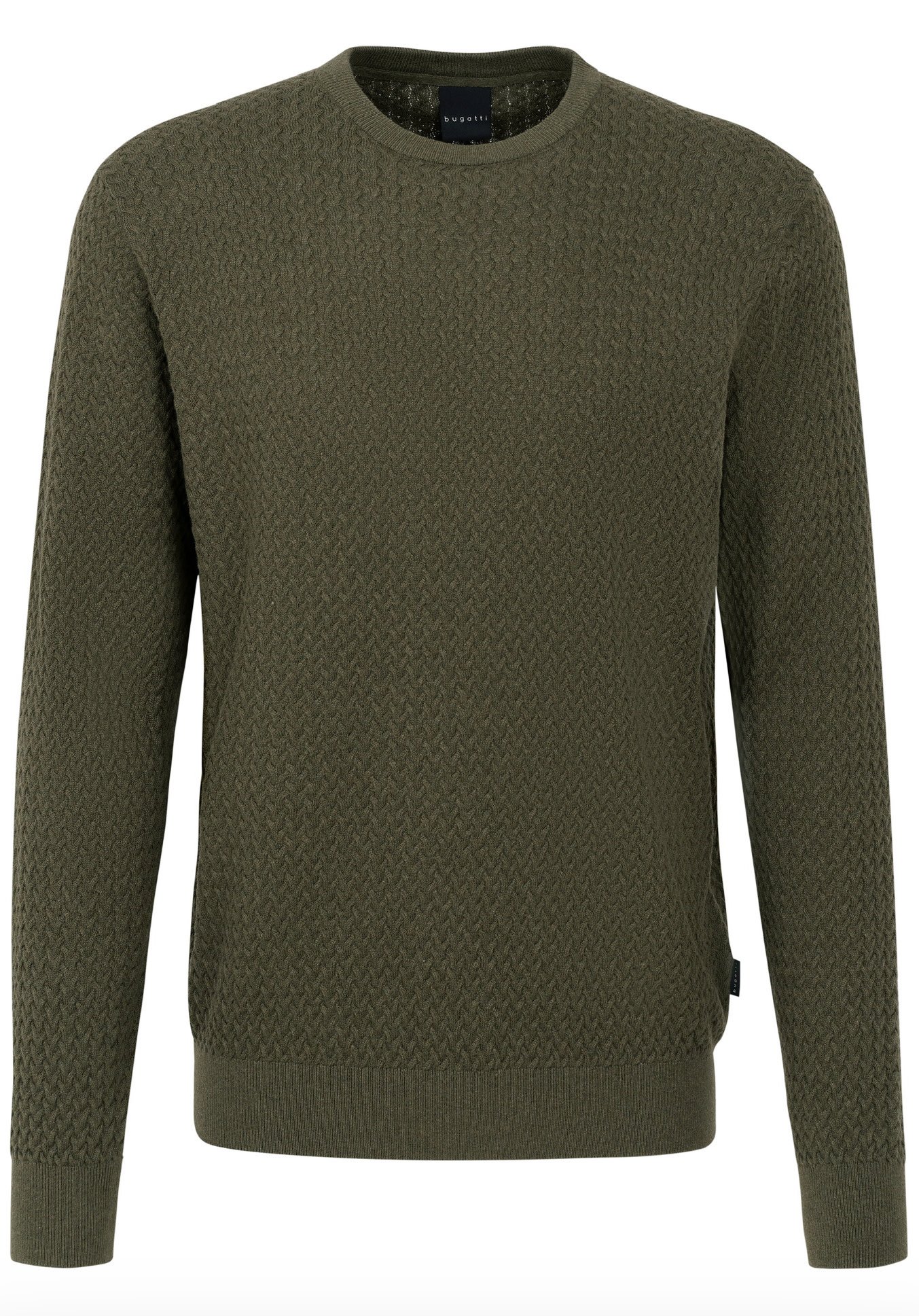 Olive Green Cable Knit Sweater - Benjamin's Menswear
