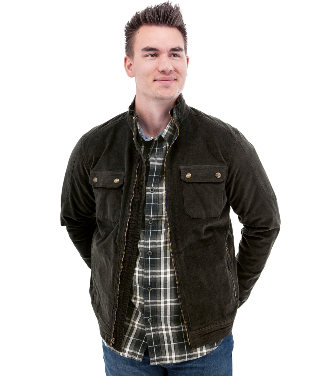 Smoke Corduroy Milo Jacket - Benjamin's Menswear