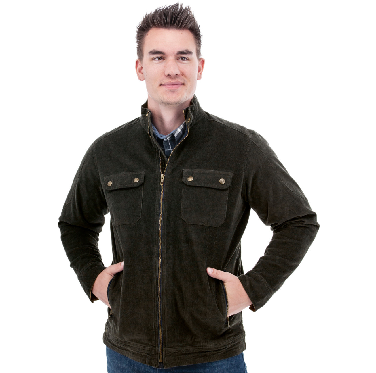 Smoke Corduroy Milo Jacket - Benjamin's Menswear