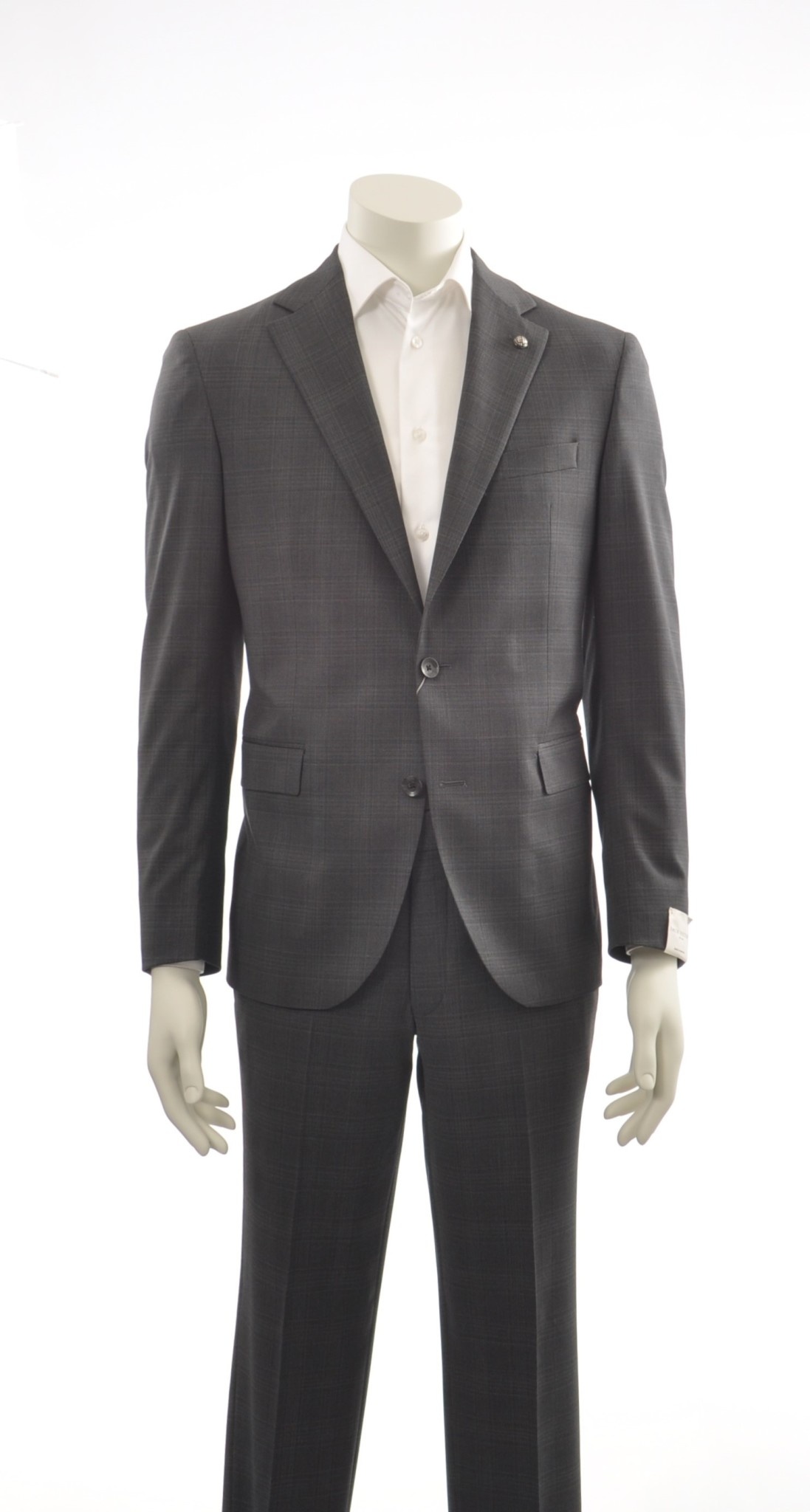 JACK VICTOR Modern Fit Mid Grey Check Suit - Benjamin's Menswear