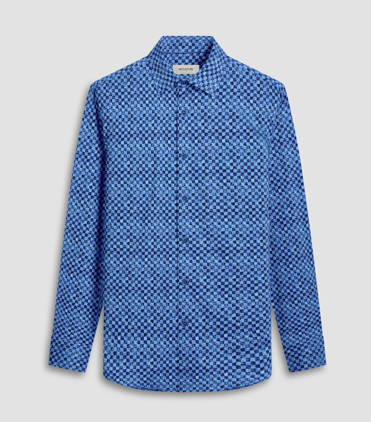 Modern Fit Classic Blue Check Shirt - Benjamin's Menswear