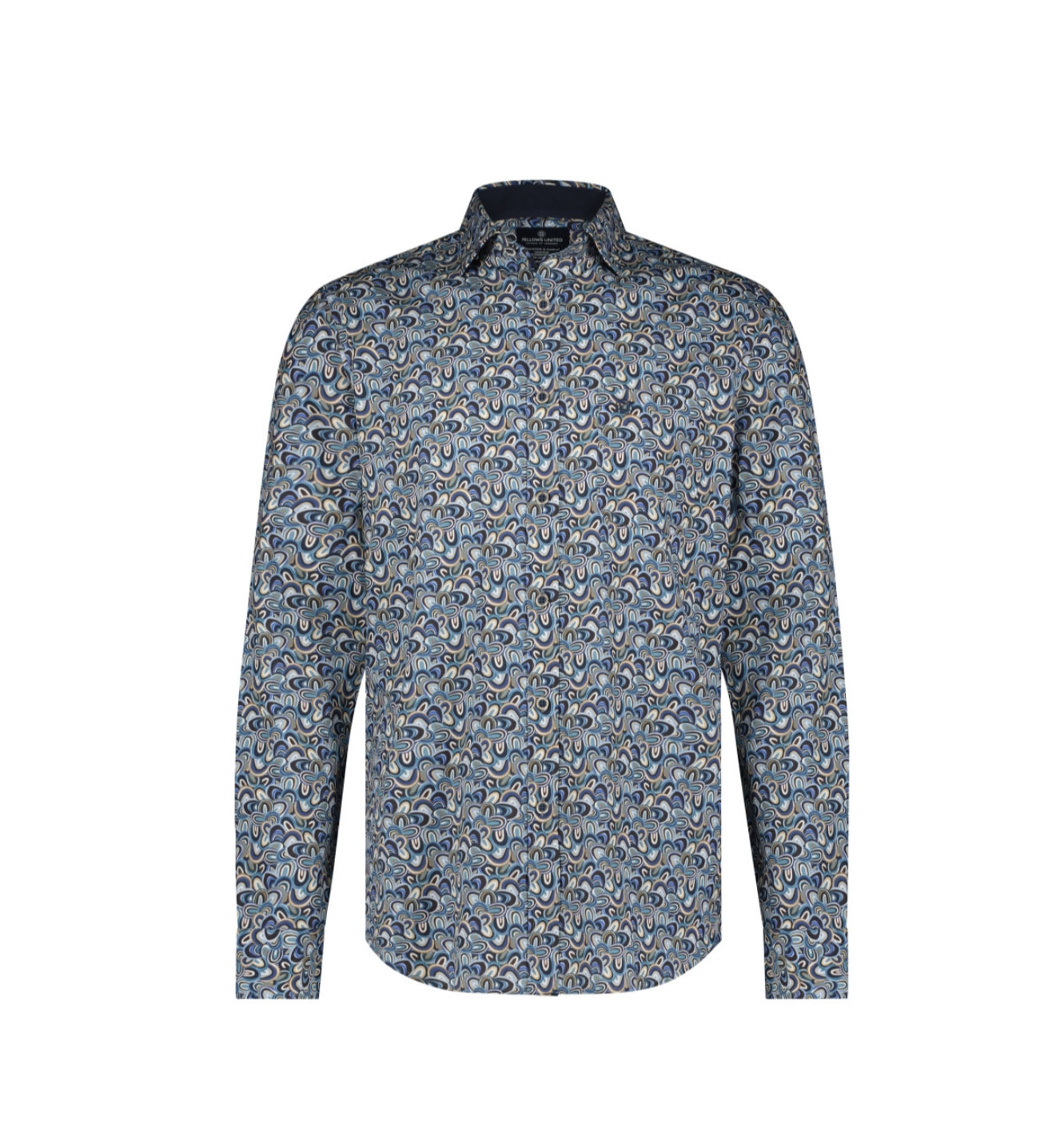 Modern Fit Teal Pattern Shirt - Benjamin's Menswear