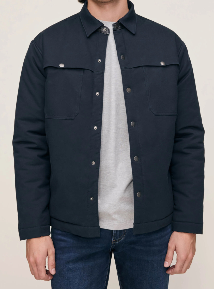 Navy Derrek Lined Overshirt - Benjamin's Menswear