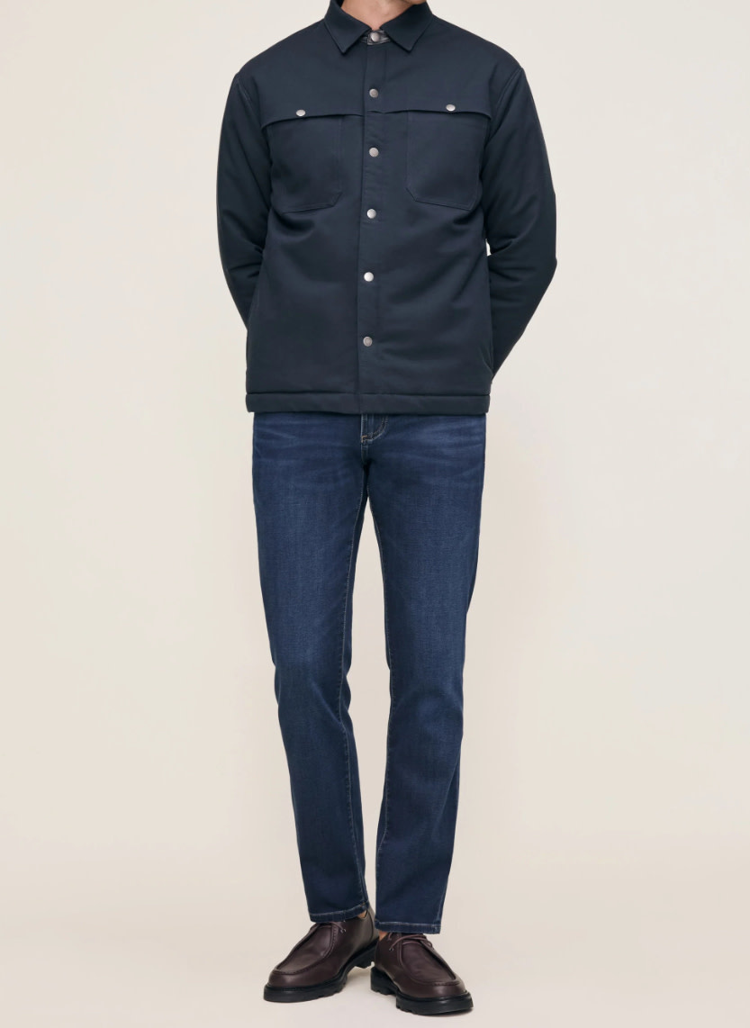 Navy Derrek Lined Overshirt - Benjamin's Menswear