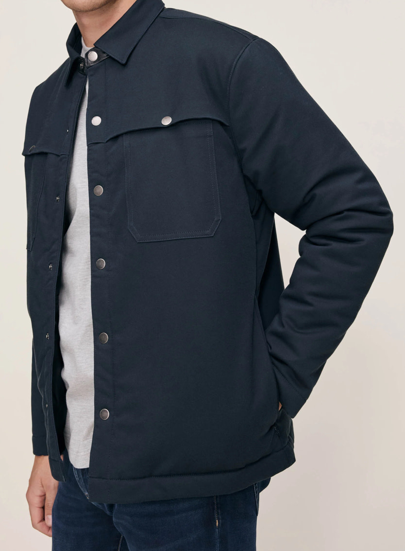 Navy Derrek Lined Overshirt - Benjamin's Menswear