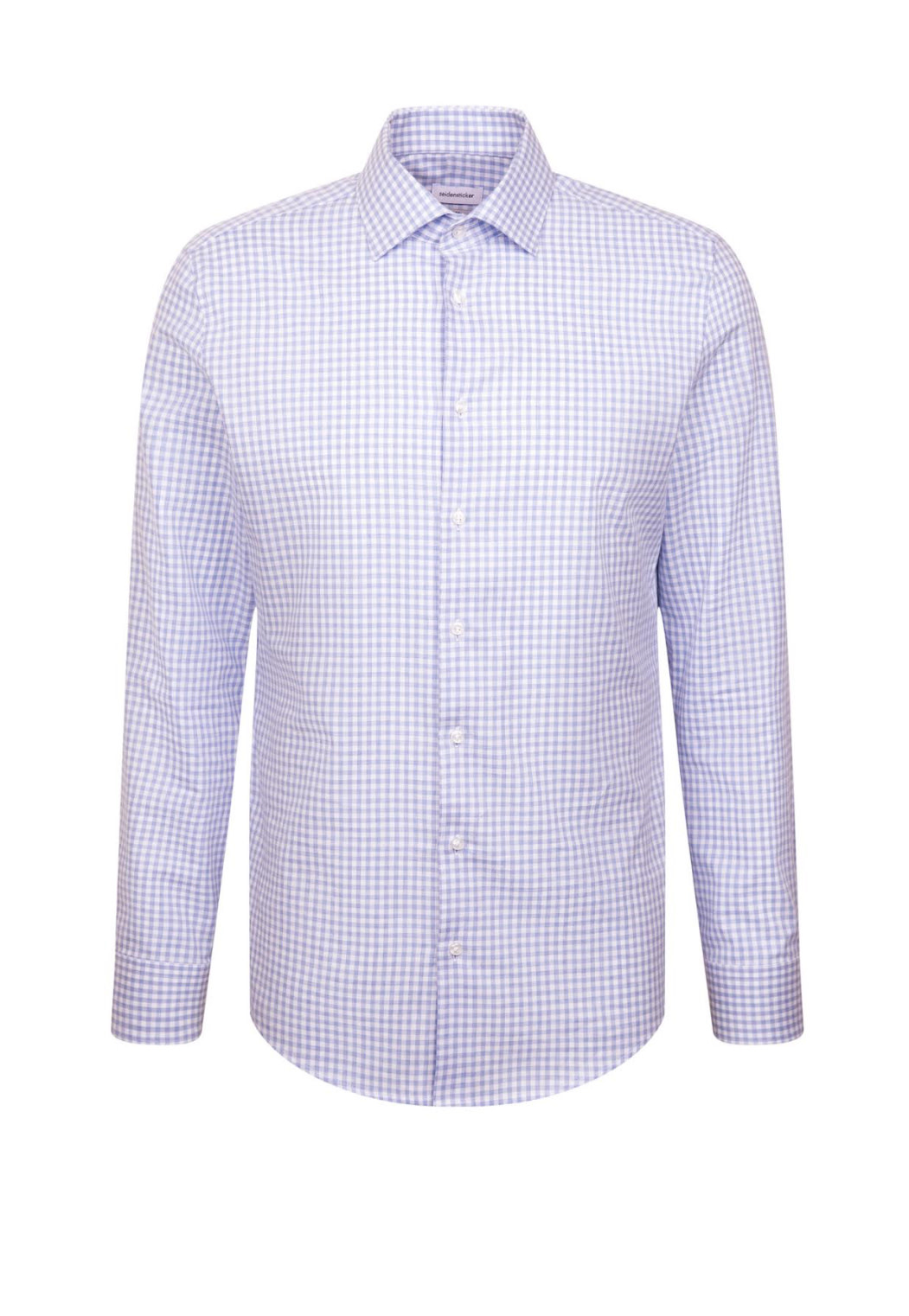 SEIDENSTICKER Slim Fit Blue Gingham Shirt - Benjamin's Menswear