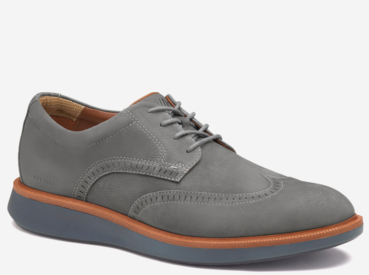 Grey Wingtip Parker Shoes - Benjamin's Menswear