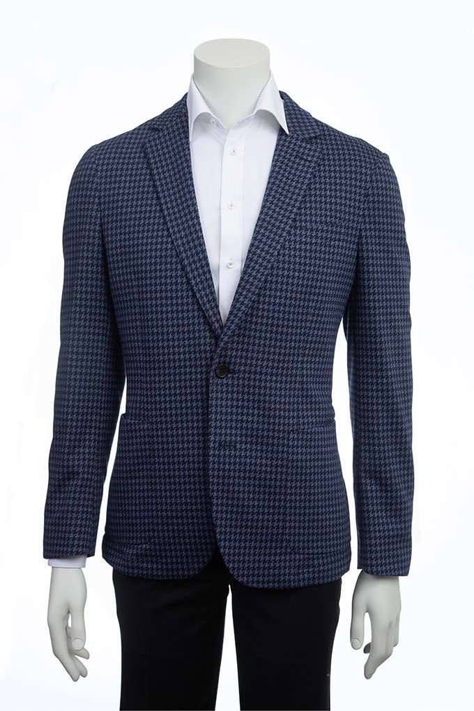 Modern Fit Navy Houndstooth Sport Coat - Benjamin's Menswear
