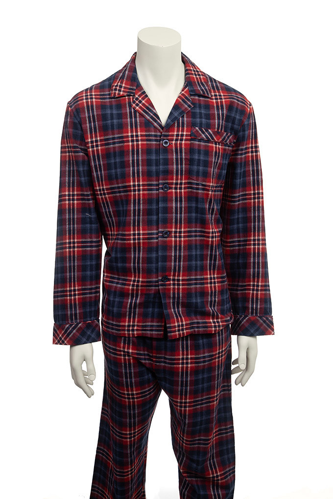 Navy Red Time Out Flannel Pajamas - Benjamin's Menswear