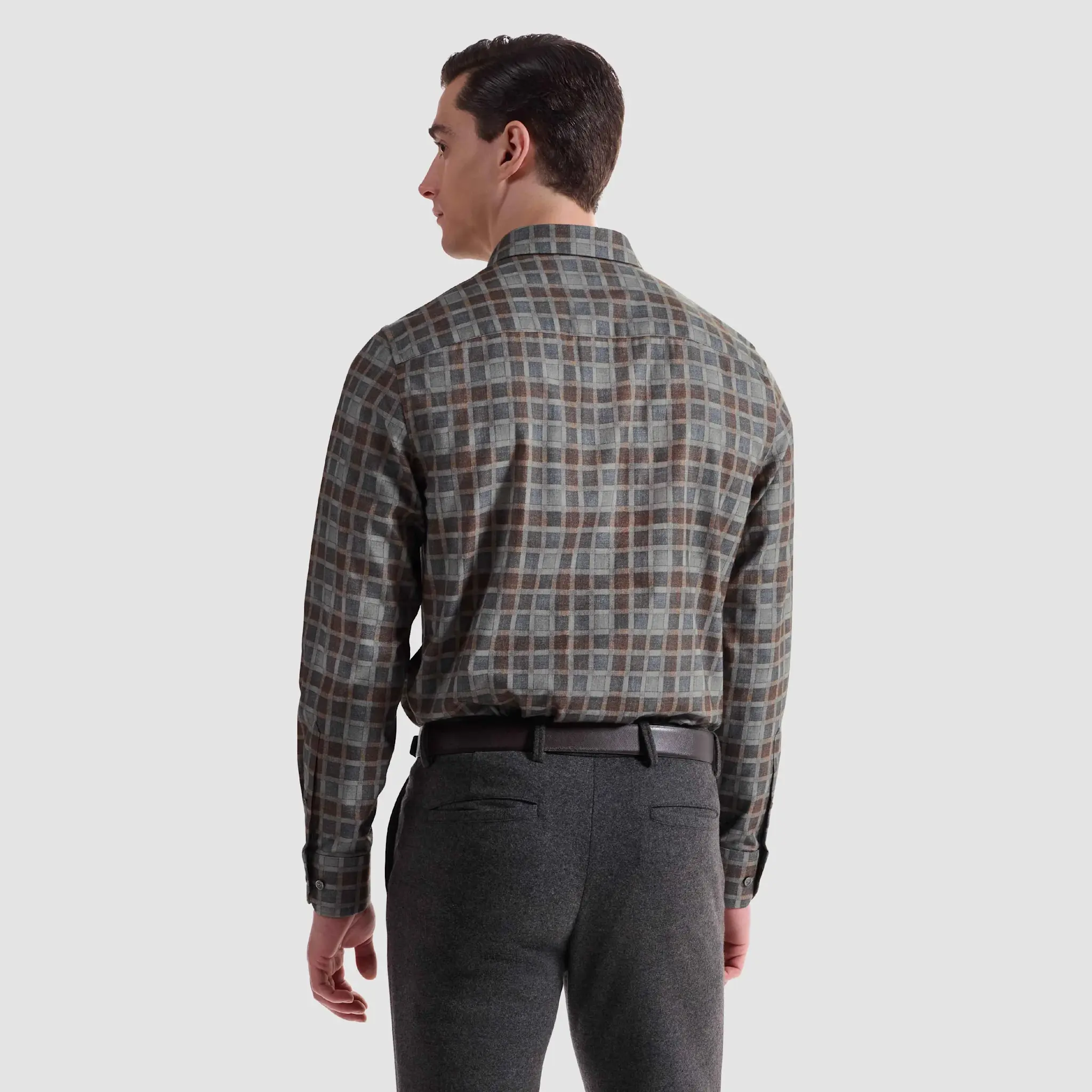 Modern Fit Sienna Windowpane Shirt - Benjamin's Menswear