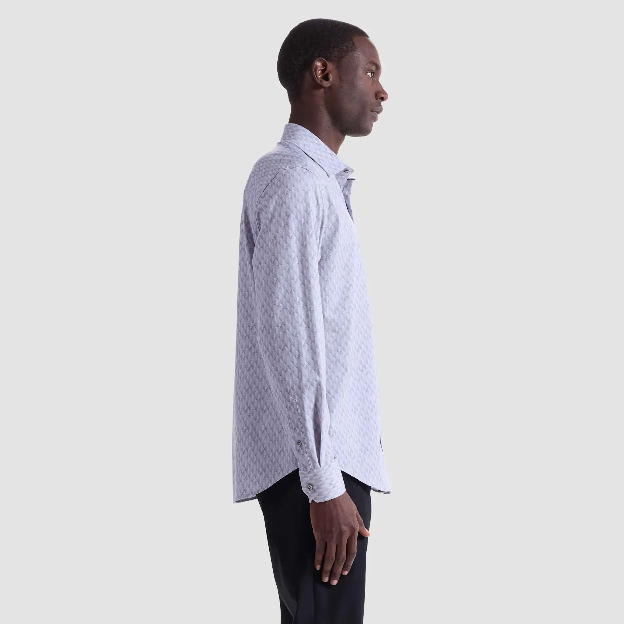 Modern Fit Platinum Diamond Pattern Shirt - Benjamin's Menswear