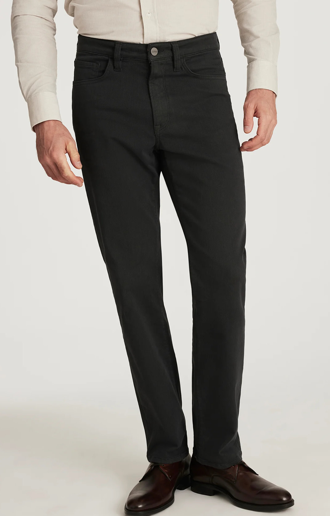 Slim Fit Charcoal Diagonal 5 Pocket Pants - Benjamin's Menswear