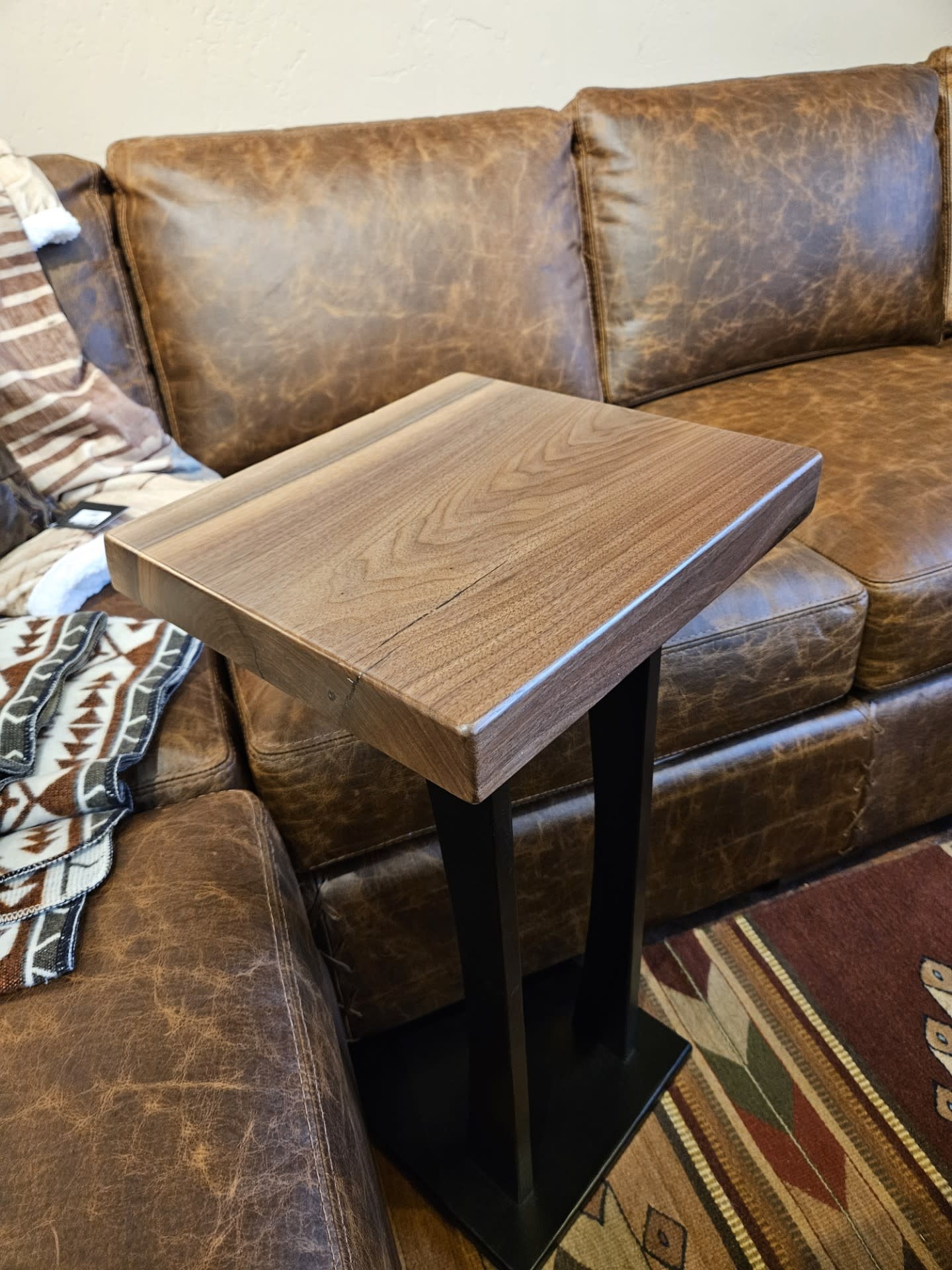 Stone River Sofa Server/Chair Side Table - WALNUT - Big Bear Furniture