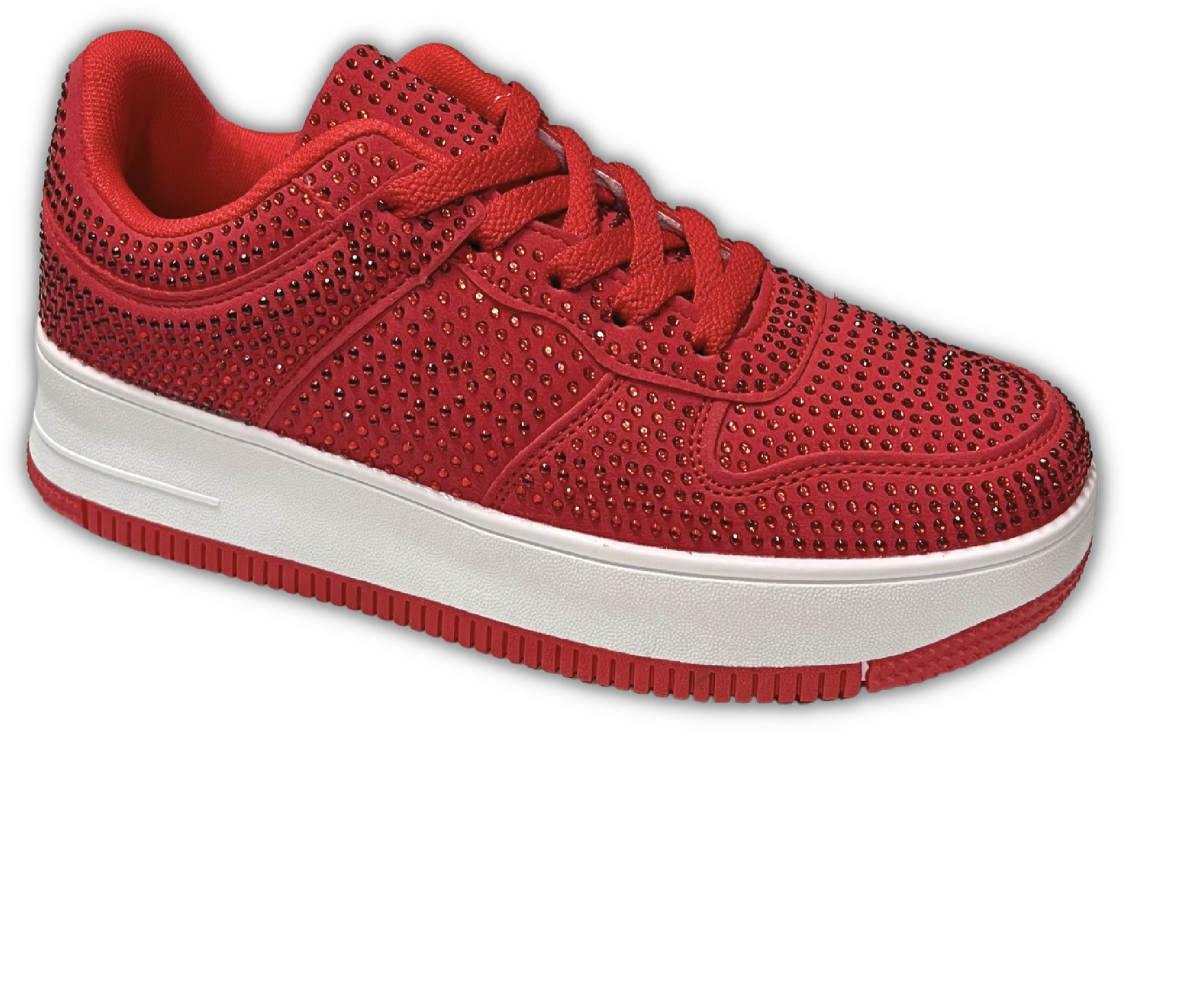 Eden Spark Casual Sneaker - Red - GLITTER FASHION
