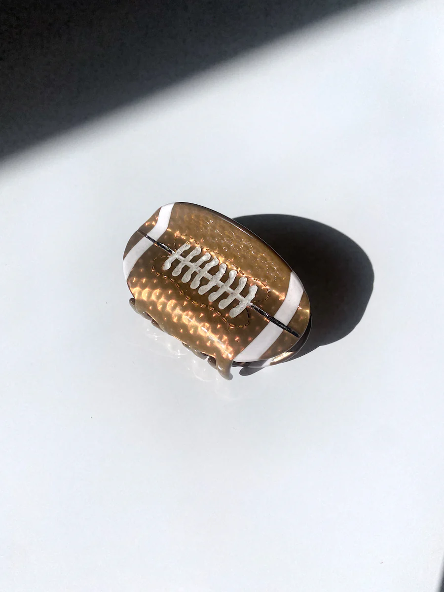 Hand-painted Game Day Football Claw Hair Clip - GLITTER FASHION