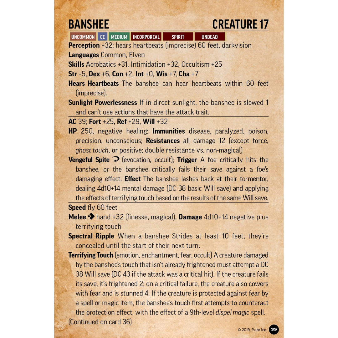 PATHFINDER 2ND EDITION: BESTIARY BATTLE CARDS - Games of Berkeley
