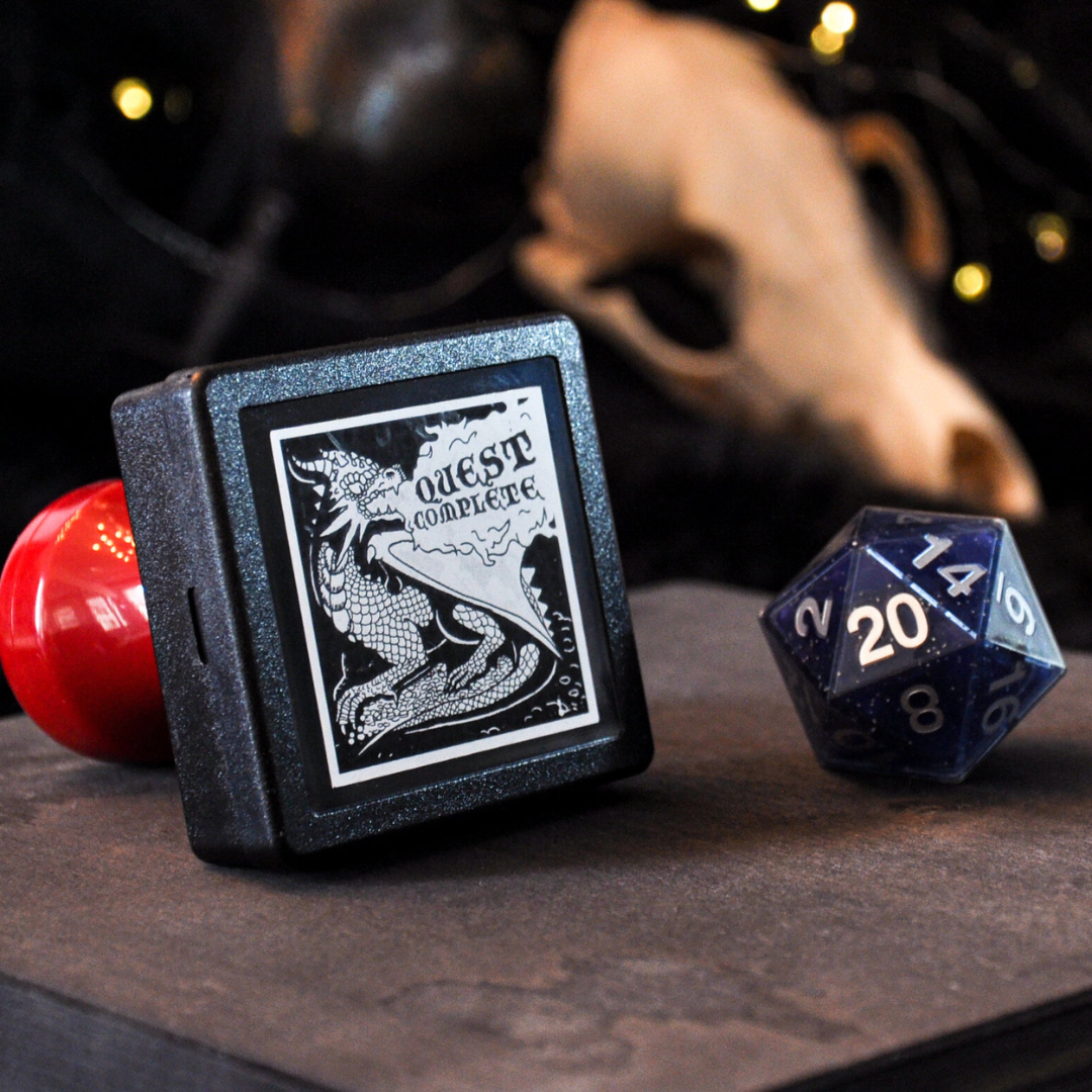 RPG STAMP: VINTAGE - QUEST COMPLETE (BLACK INK) - Games of Berkeley