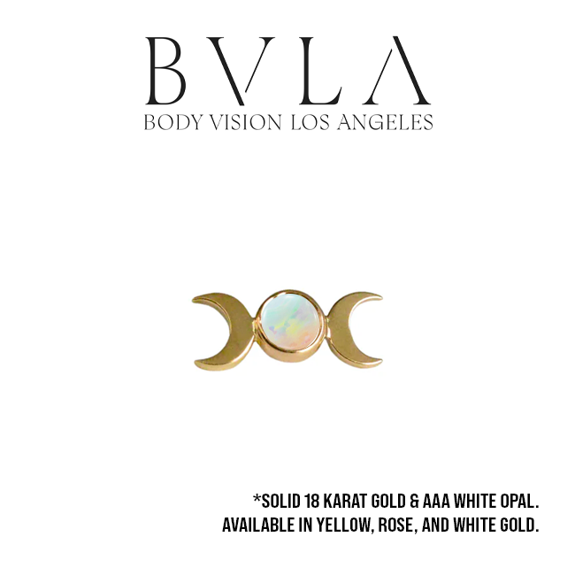 BVLA "Goddess Moon" with AAA White Opal - 23rd Street Body Piercing ...