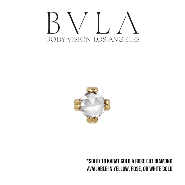 BVLA Round Prong with Rose Cut Diamond - 23rd Street Body Piercing ...