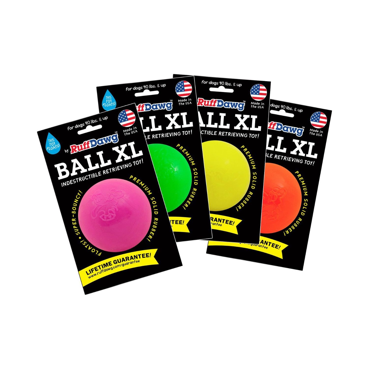 Indestructible Rubber Ball Assorted XL 3.25" - Western Pet Supply