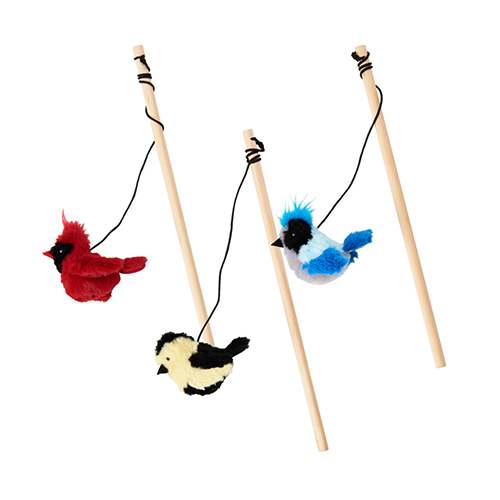 Spot Song Bird Teaser Wand Assorted - Western Pet Supply