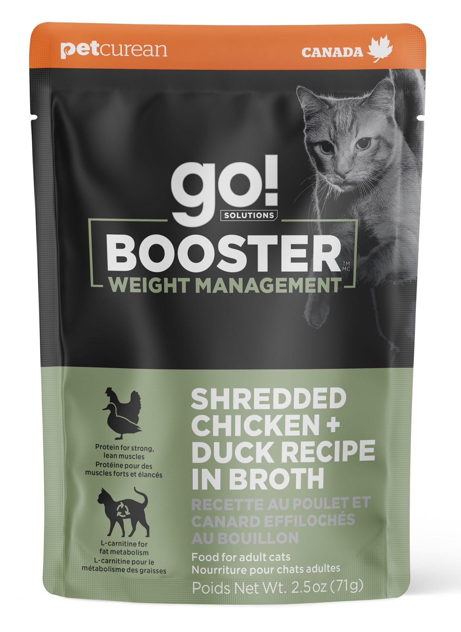 Go! Booster Weight Management Shredded Chicken & Duck in Broth for Cats ...