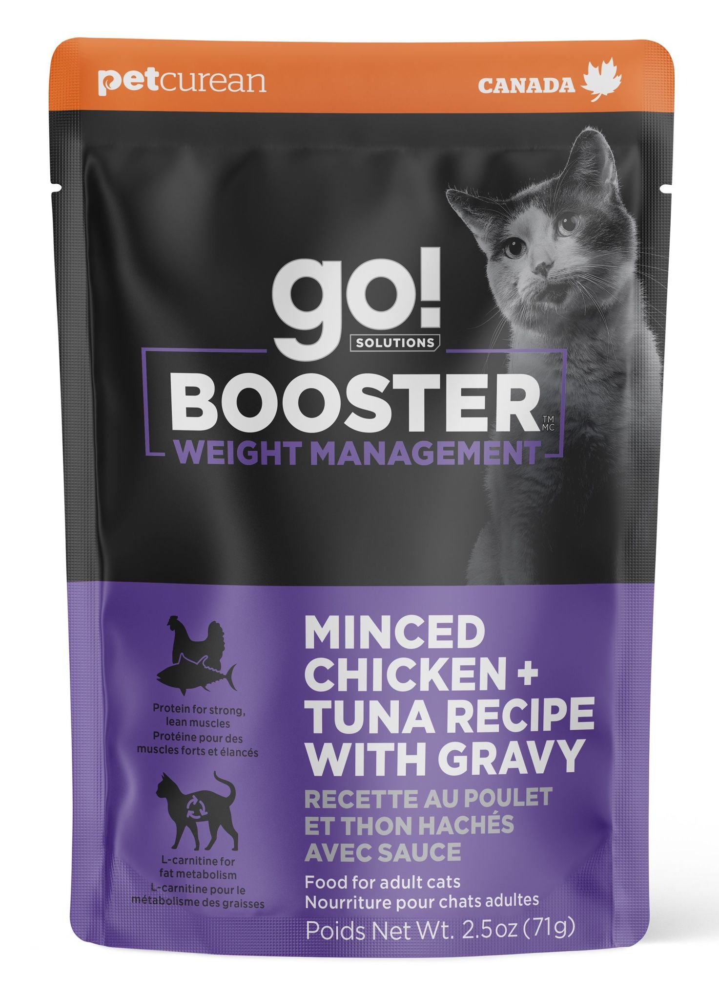 Go! Booster Weight Management Minced Chicken & Tuna with Gravy for Cats ...