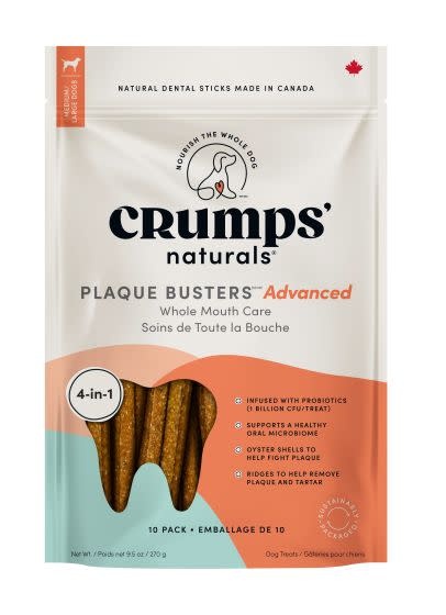 Crumps Plaque Busters Advanced Whole Mouth Dental Sticks 7" 10pk ...