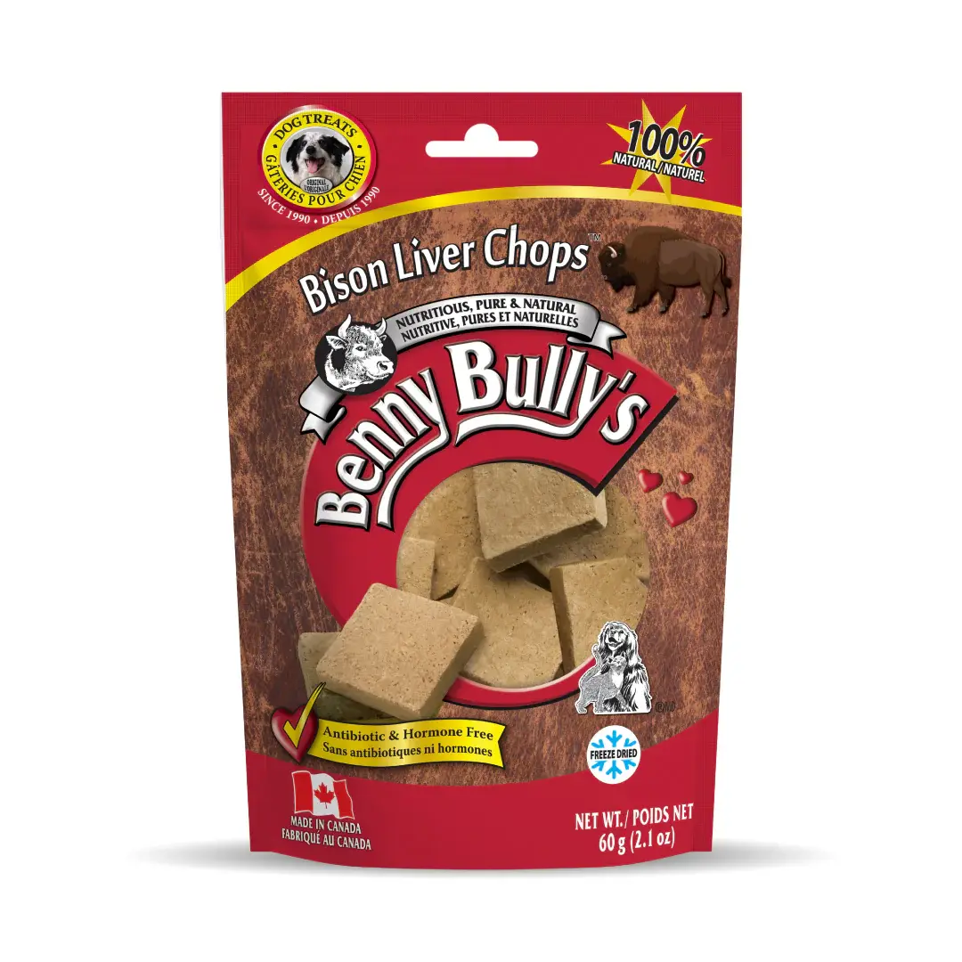 Benny Bully's Bison Liver Chops 60g - Western Pet Supply