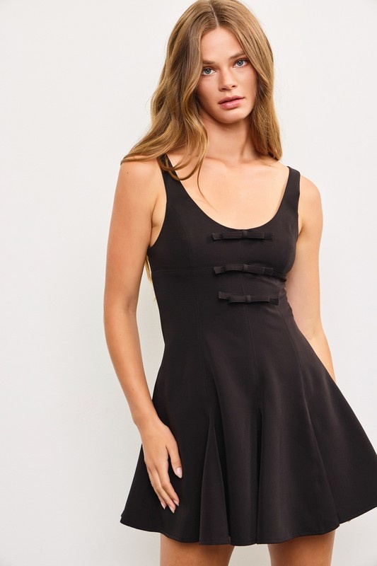 Cute Little Black Bow Dress - Cousin Couture
