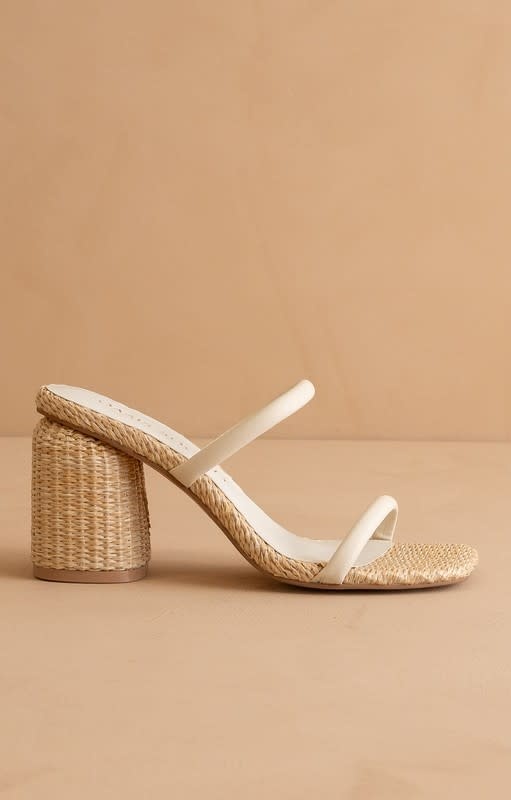 Neutral Rattan Heels - Cousin Couture
