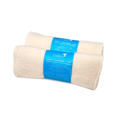 Colibri Organic Cotton Sherpa Washcloths - Hello Baby