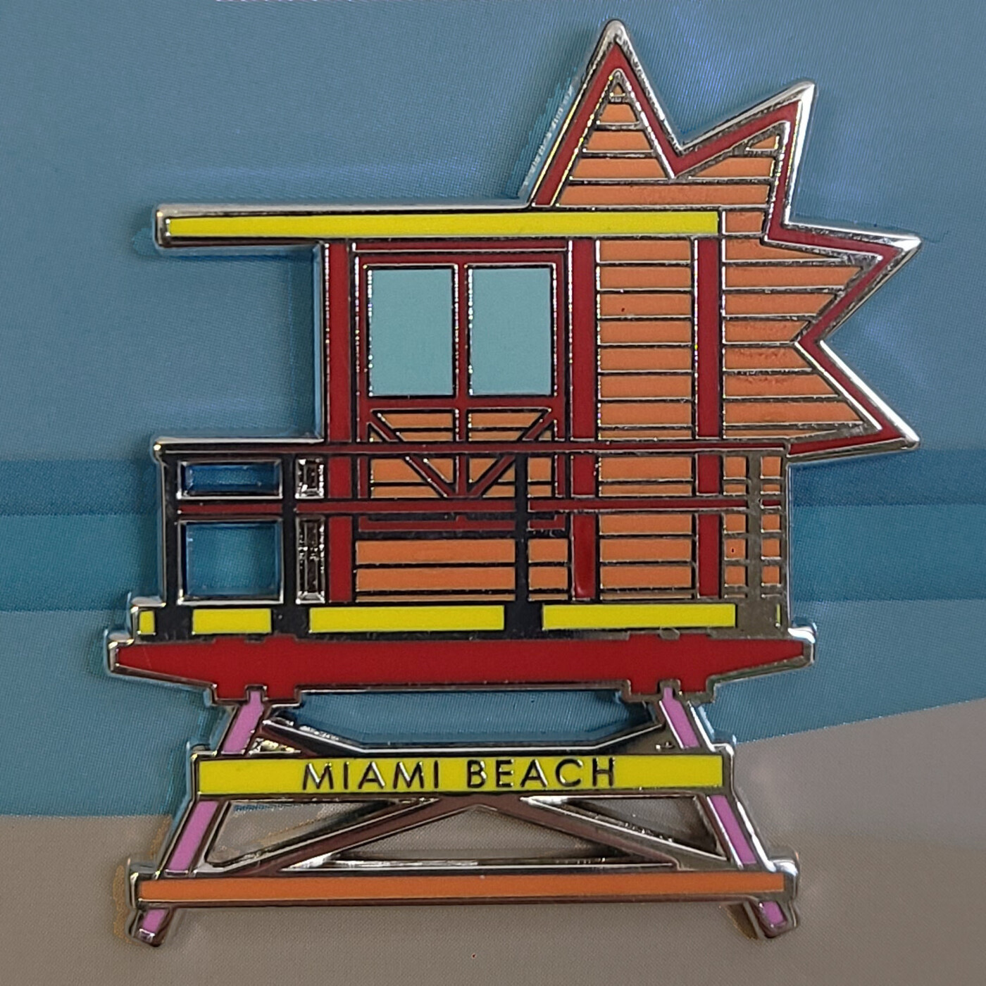Yo Miami Orange Lifeguard Tower Enamel Pin - Sweat Records