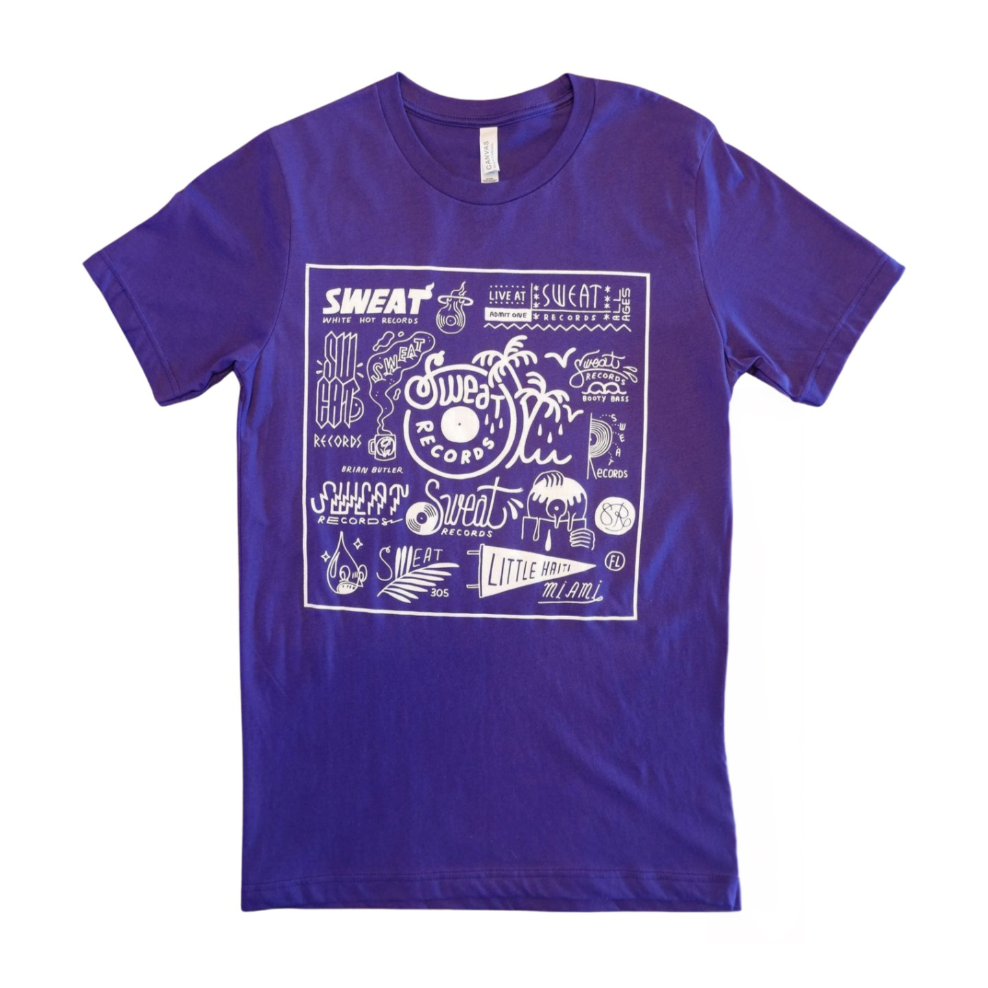 Sweat x Brian Butler Purple Logo Sheet Tee - Sweat Records