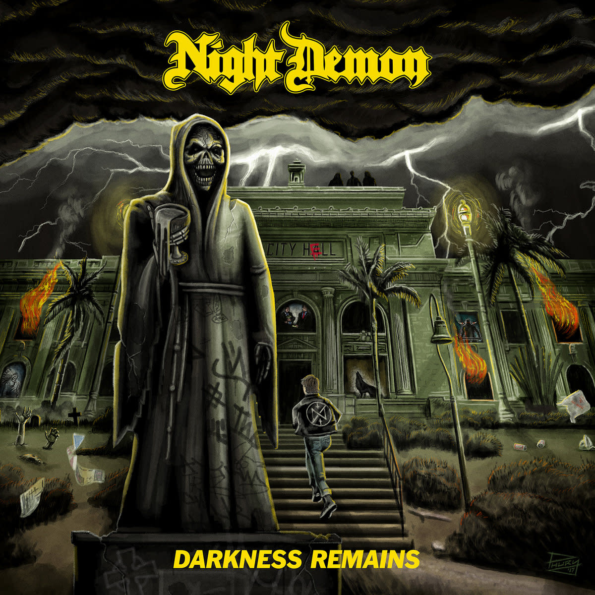 Night Demon- Darkness Remains (Deluxe, Yellow) LP - Sweat Records