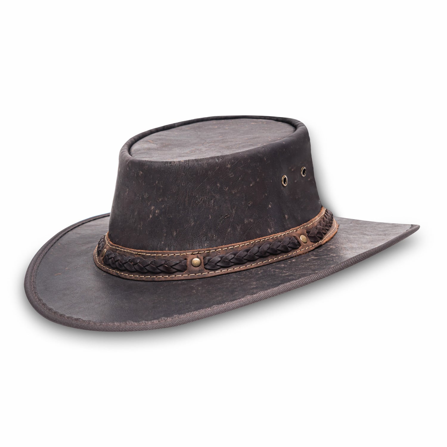 Crackle Kangaroo Crushable Leather Hat BARMAH | Henri Henri - Henri Henri