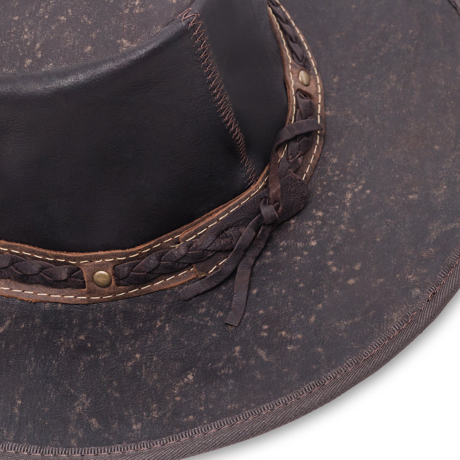Crackle Kangaroo Crushable Leather Hat BARMAH | Henri Henri - Henri Henri