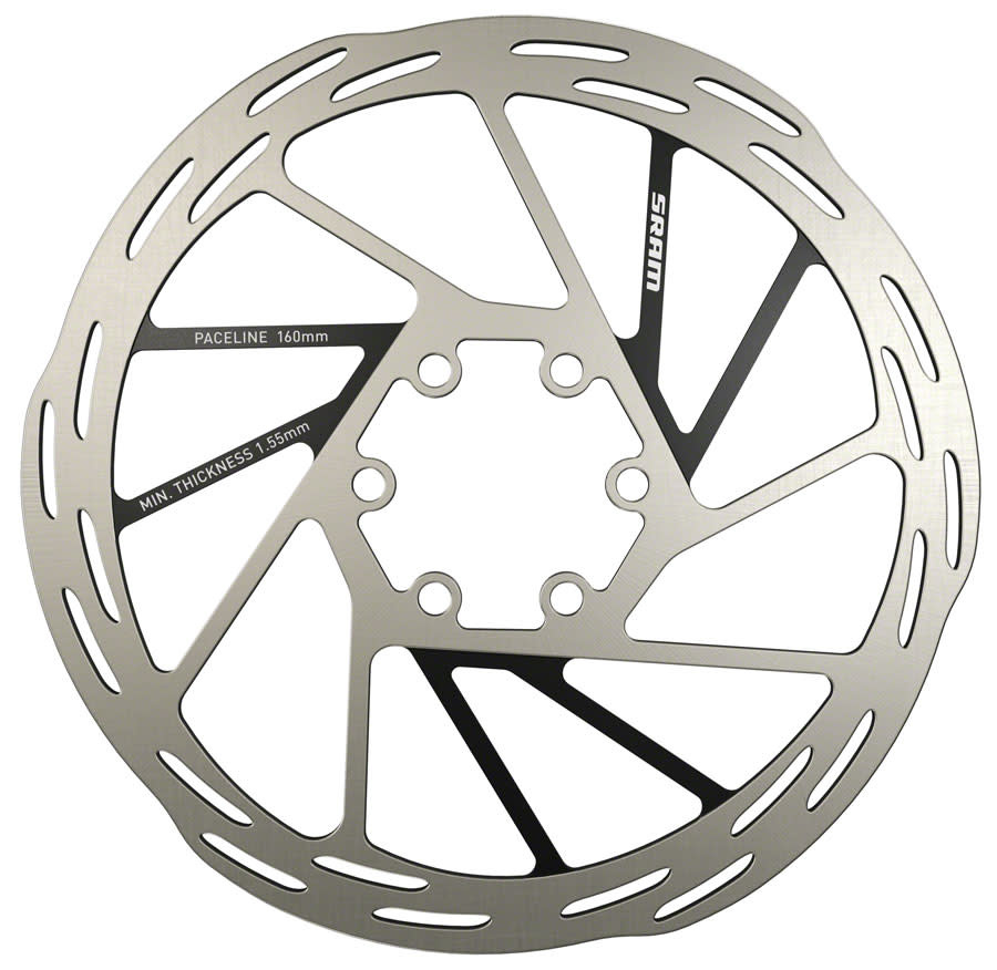 SRAM Paceline Disc Brake Rotor - 160mm 6-Bolt Silver/Black - Two ...
