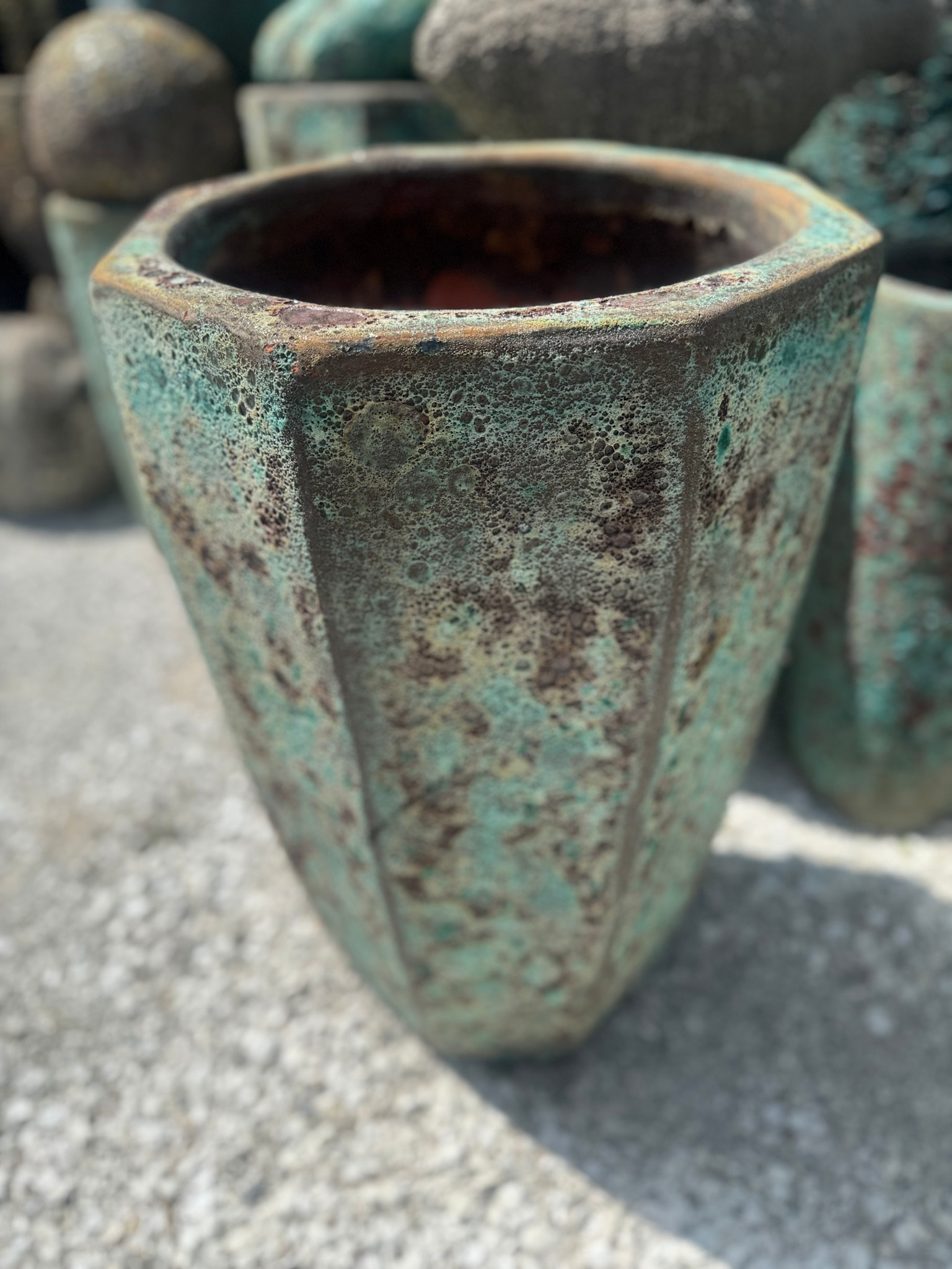 Lava Octagon Planter Small BG - PotteryScapes