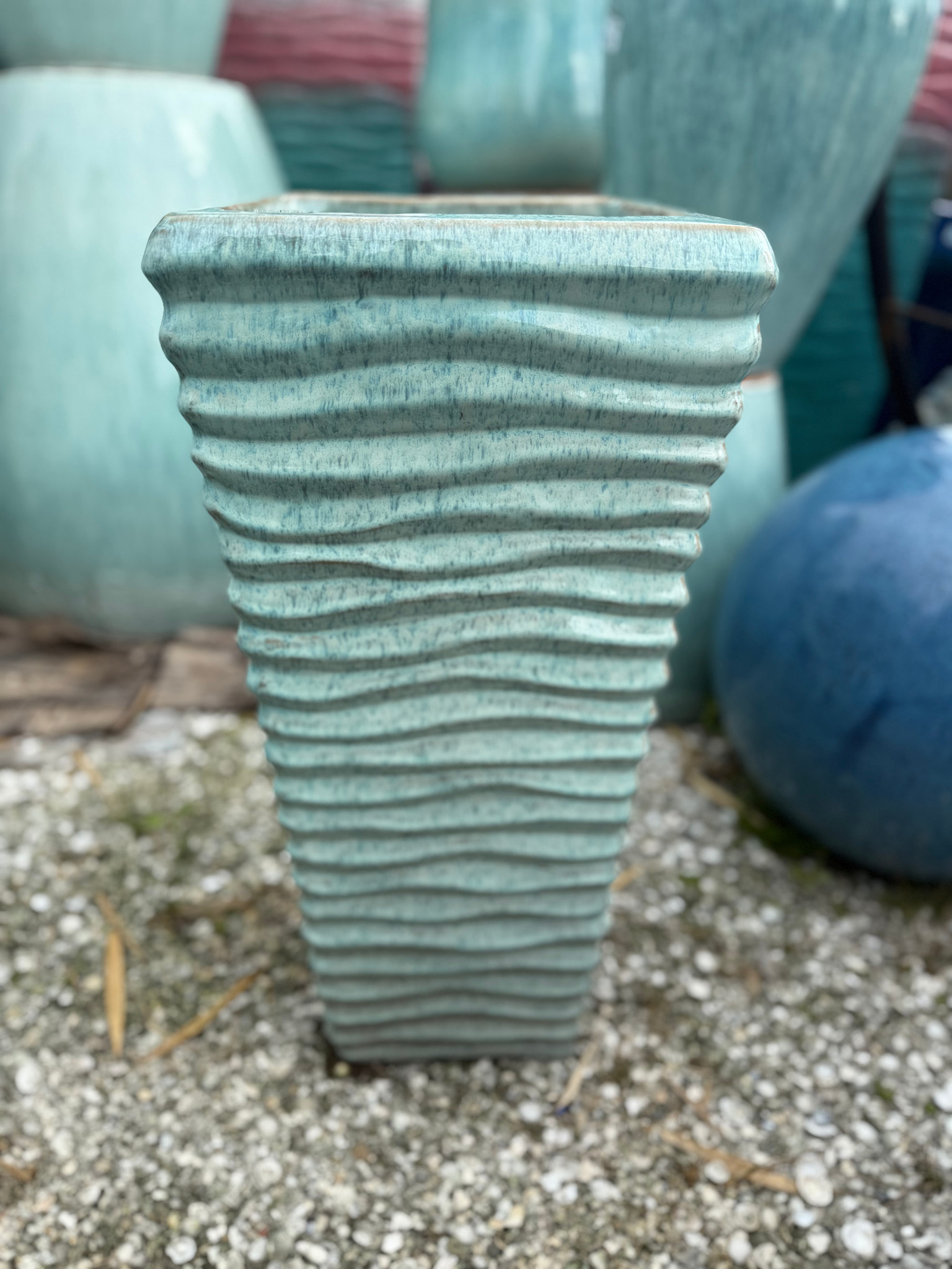 Premium Tall Ripple Slim Square Small MB - PotteryScapes