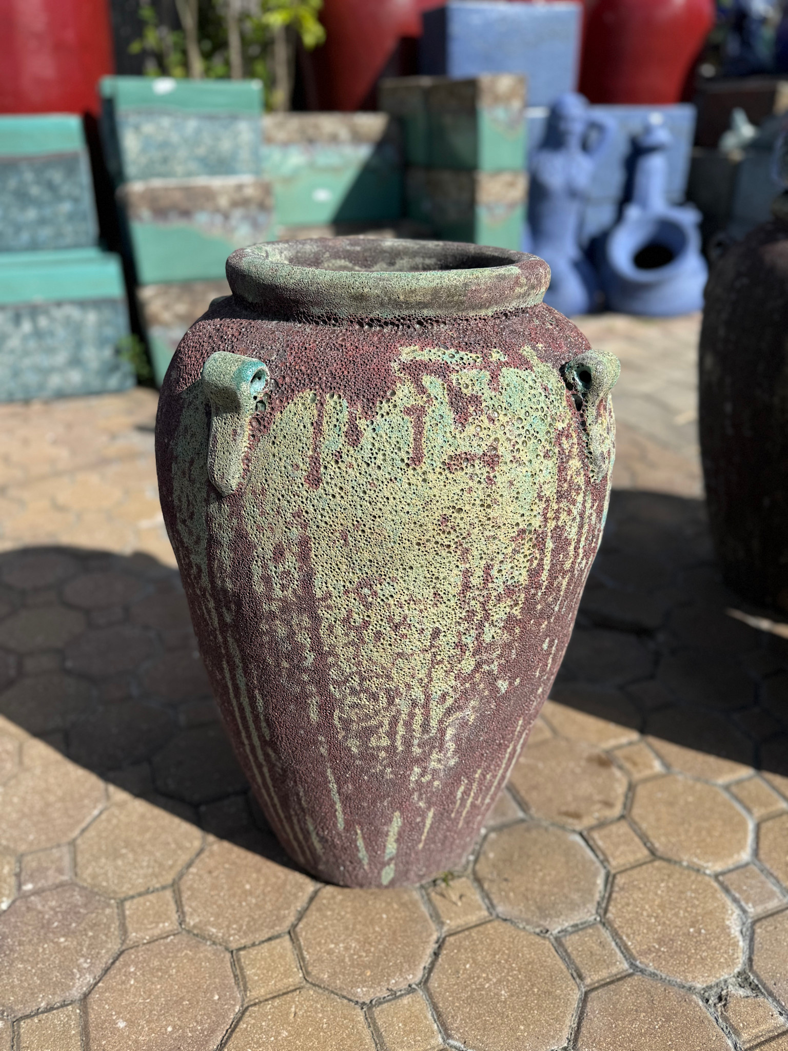 Short 4 Handle Jar BG - PotteryScapes