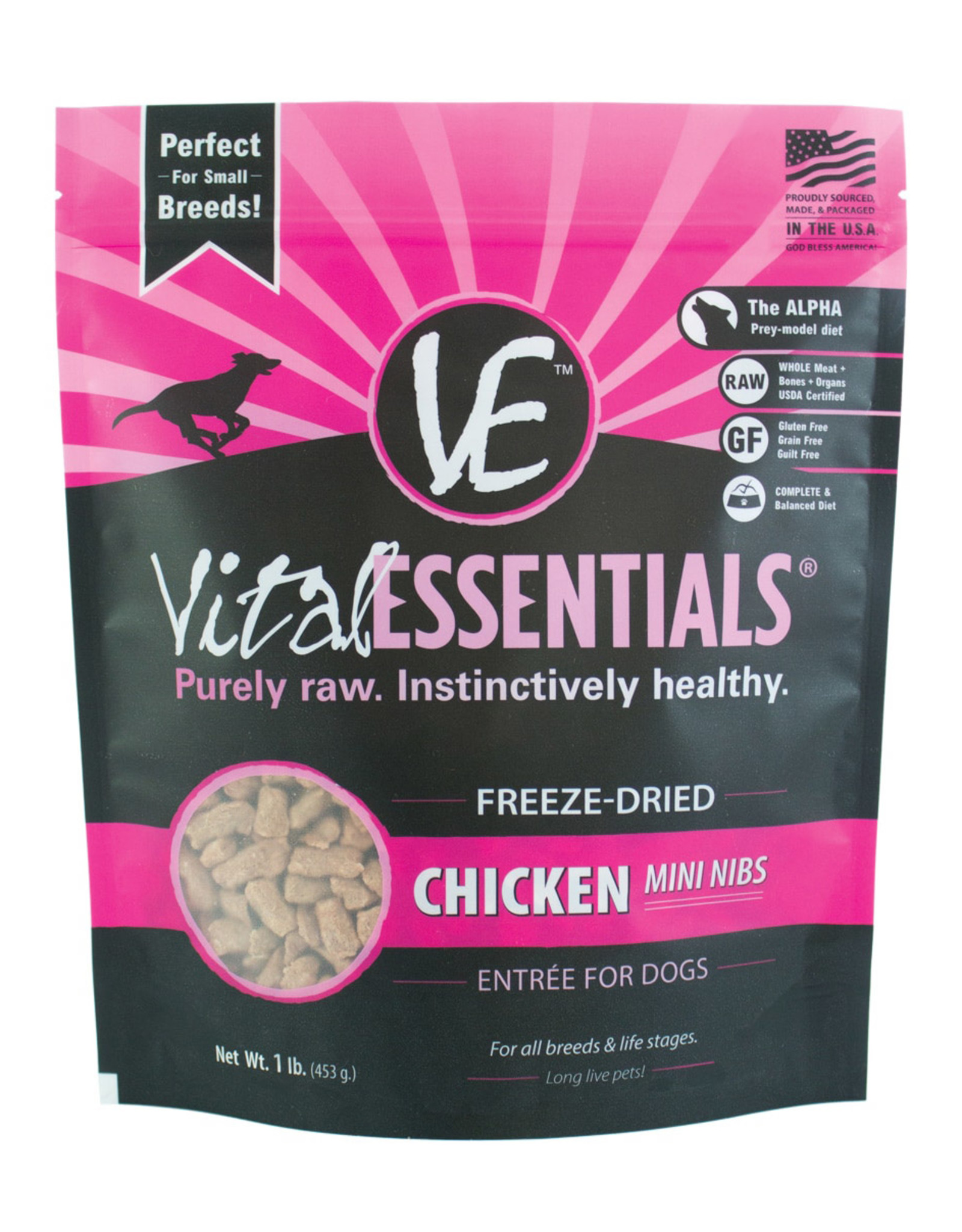 VITAL ESSENTIALS FREEZE DRIED ENTREE CHICKEN MINI NIBS 1LB - Pickering ...