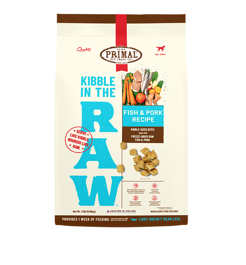 Primal PRIMAL DOG FREEZE-DRIED KIBBLE IN THE RAW FISH & PORK 1.5LB ...