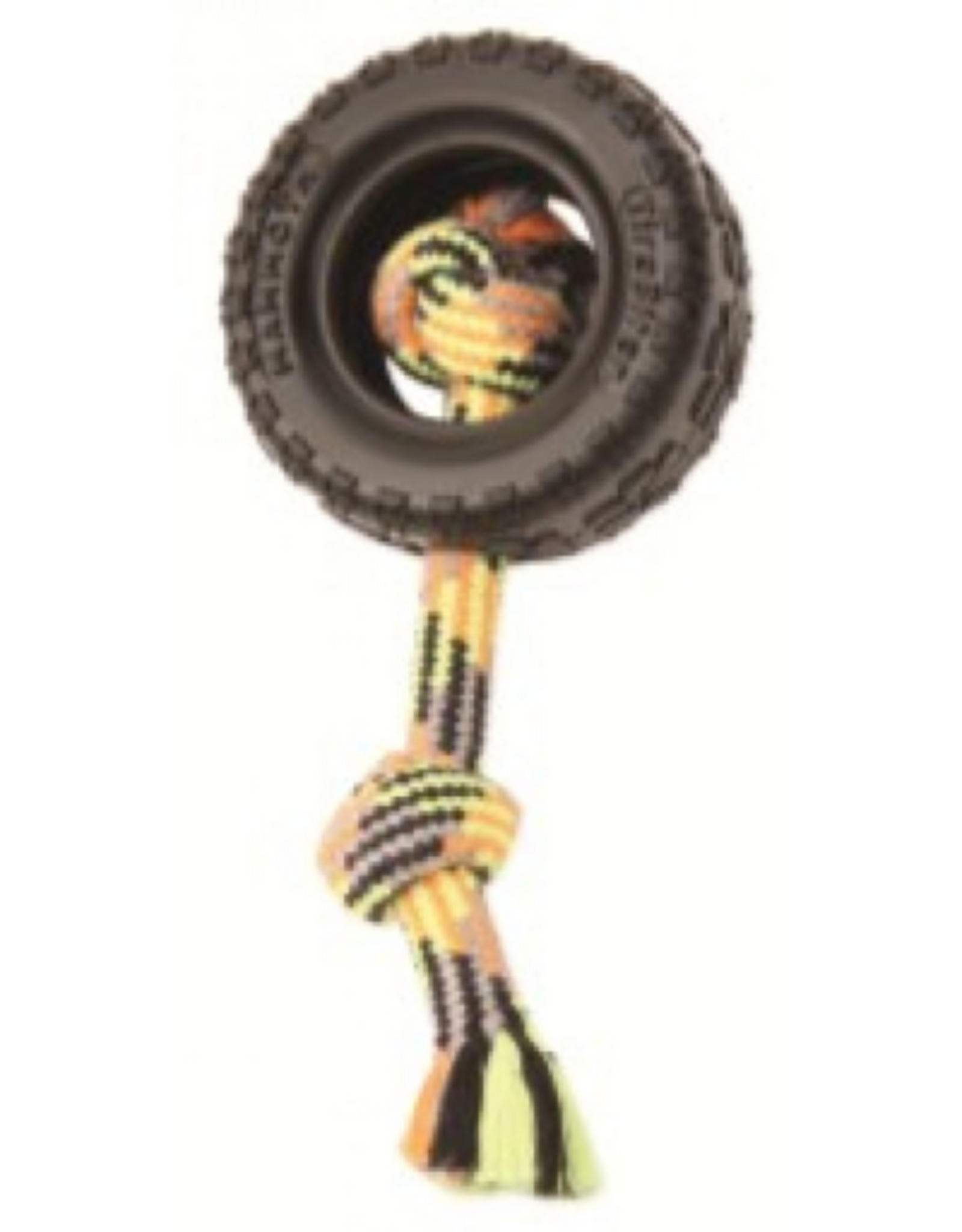 Mammoth Mammoth TireBiter II Rubber Tire Dog Toy with Rope Small 3.75 ...