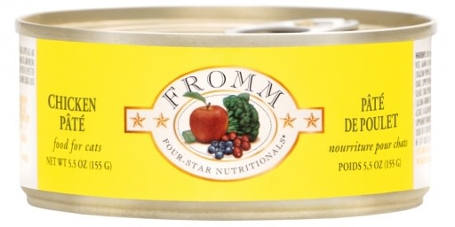 Fromm Fromm Four Star Chicken Pate Wet Cat Food - 5.5 Oz Cans, Case of 12 - Pickering Valley ...