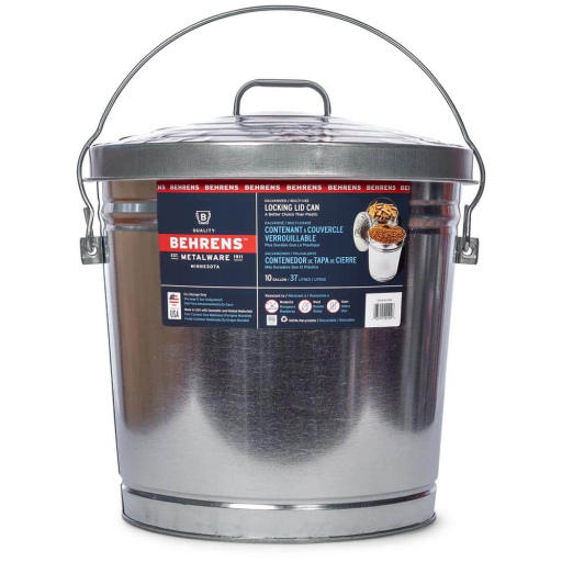 Behrens Behrens Galvanized Steel Utility Garbage Can with Locking Lid ...